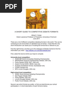 Forensics Debate Outline