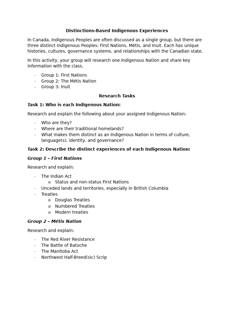 Indigenous Nations Research Activity | PDF