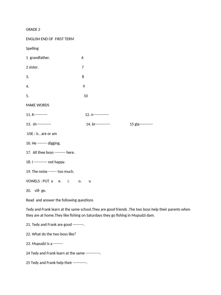 GRADE 2-EnglishWPS Office | PDF