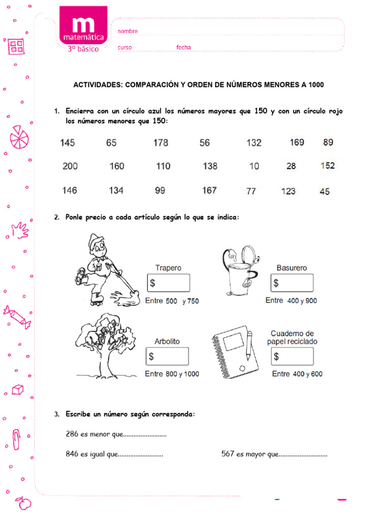 482648984 Comparacion de Numeros Mat | PDF