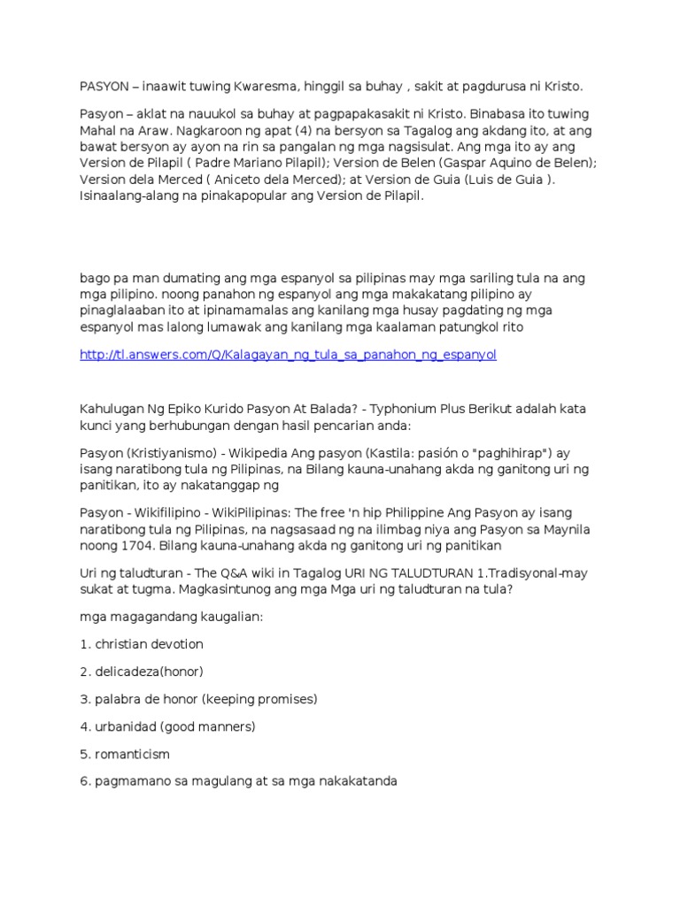 PASYON | PDF