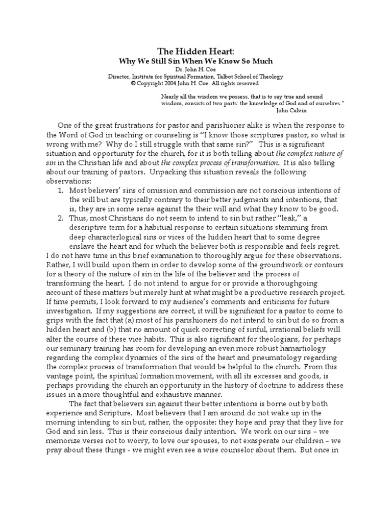 Why We Sin Paper | PDF | Truth | Religious Belief And Doctrine