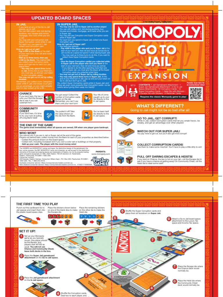 G0719 - en Us - Monopoly Go To Jail | PDF | Tabletop Games | Games Of ...