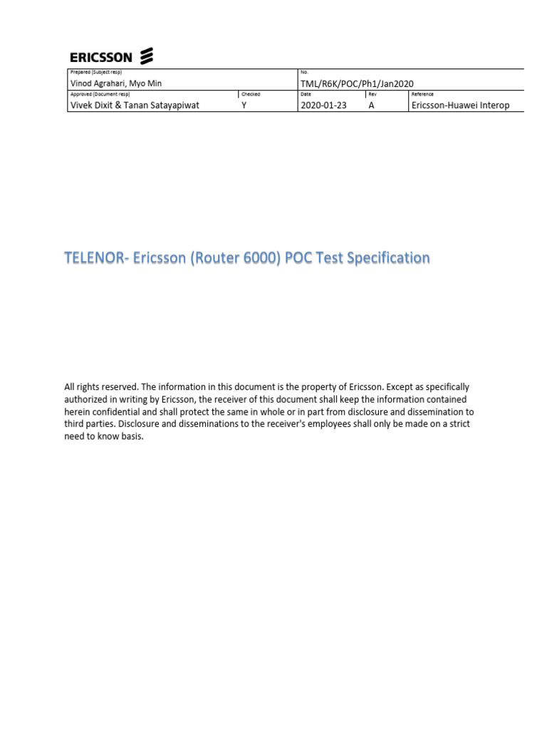 PoC Test Specifications | PDF | Networking | Multiprotocol Label Switching