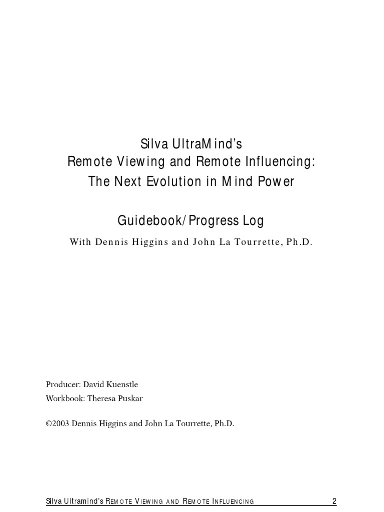 The Silva Method - Ultramind's Remote Viewing and Influencing | PDF ...