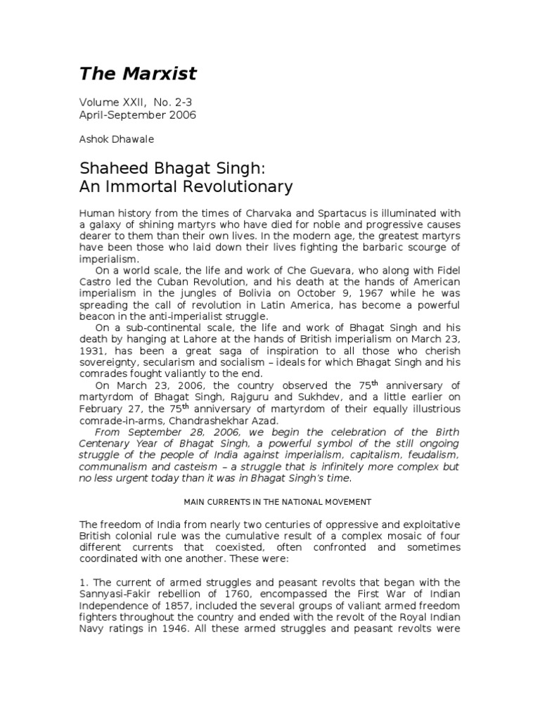 Bhagat Singh | PDF | Indian National Congress | British Raj