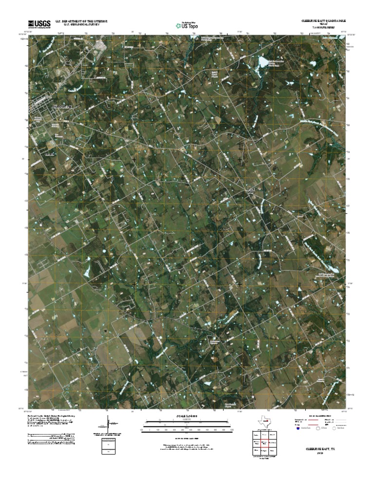 Topographic Map of Cleburne East | PDF | Cartography | Geomatics