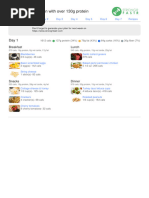 70g Protein Diet Menu Plan | PDF | Lunch | Foods
