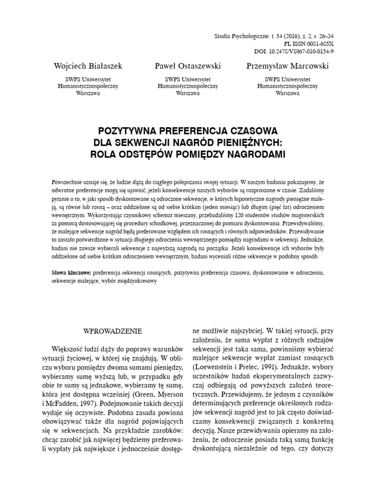 Positive Time Preference | PDF