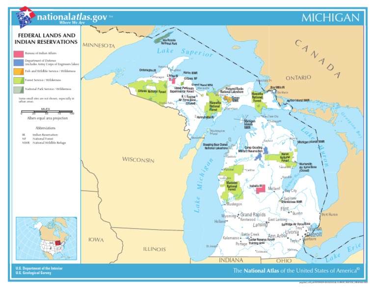 Map of Michigan - Federal Lands and Indian Reservations | PDF