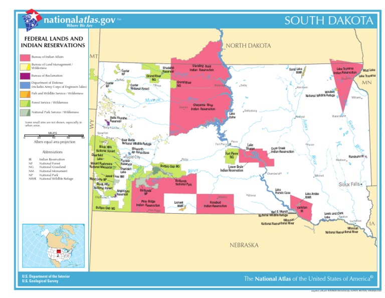 South Dakota Indian Reservations Map | PDF | South Dakota | Black Hills