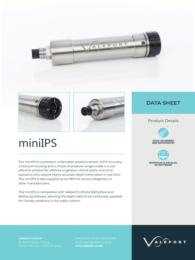 Valeport miniIPS Datasheet | PDF | Pressure Measurement | Equipment
