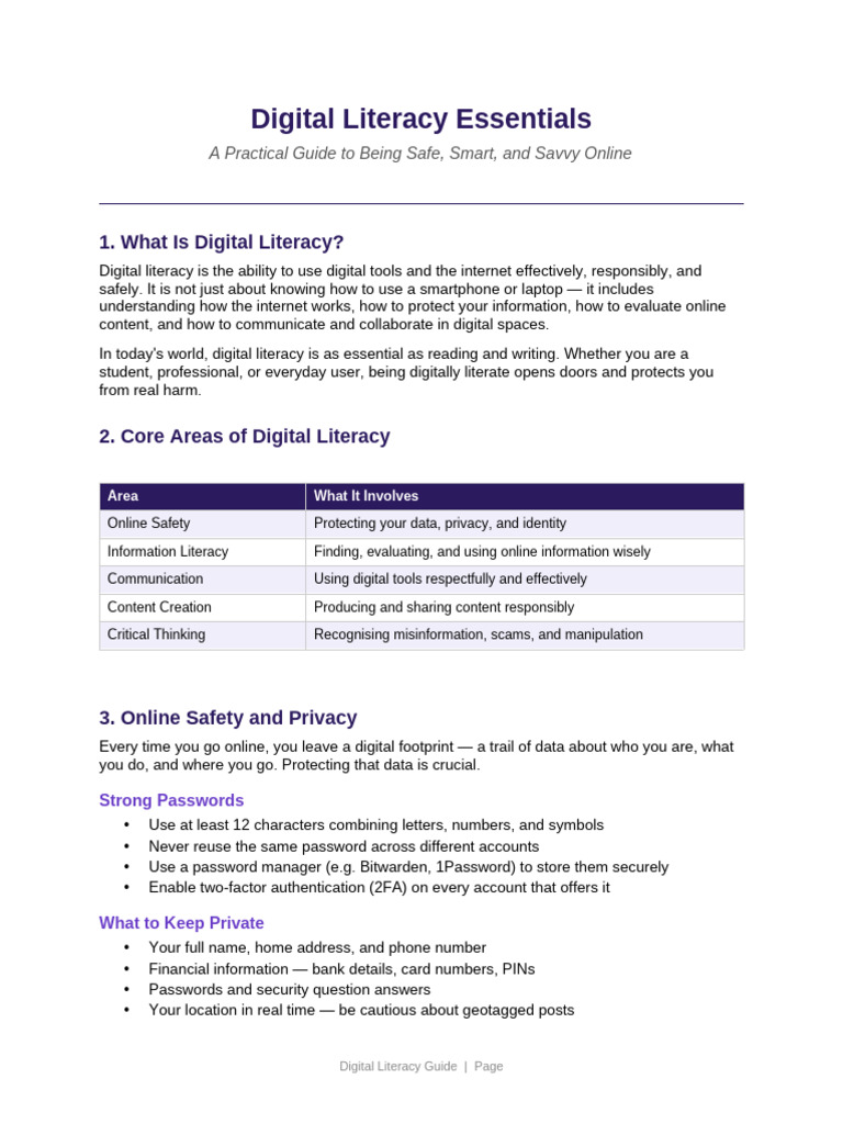 Digital Literacy Essentials | PDF