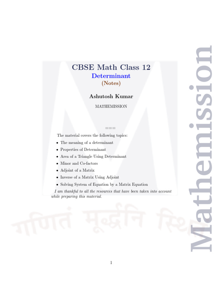 Determinants Notes01 | PDF