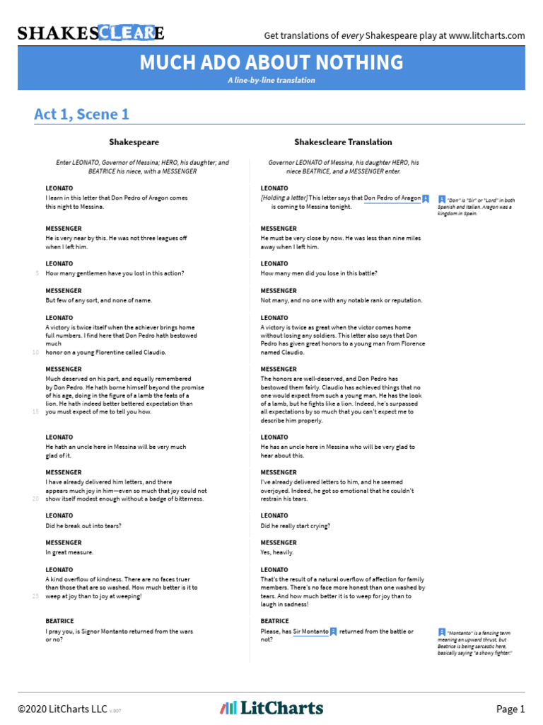 Much Ado About Nothing | PDF | Much Ado About Nothing | Shakespearean ...