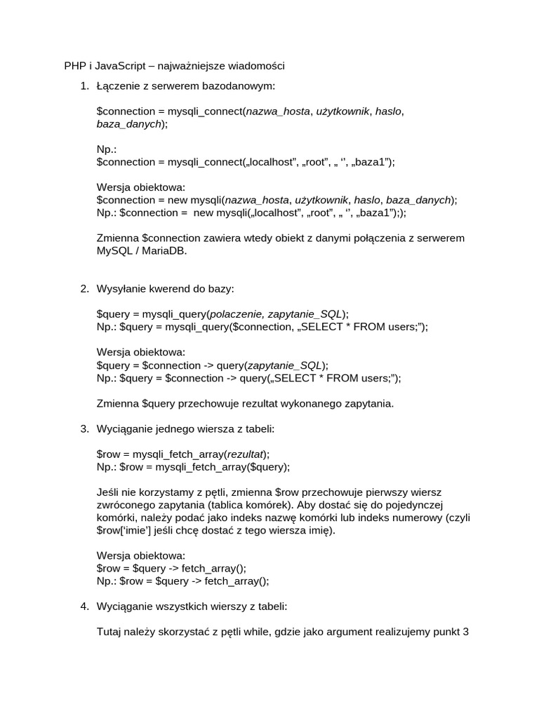 PHP I JavaScript | PDF