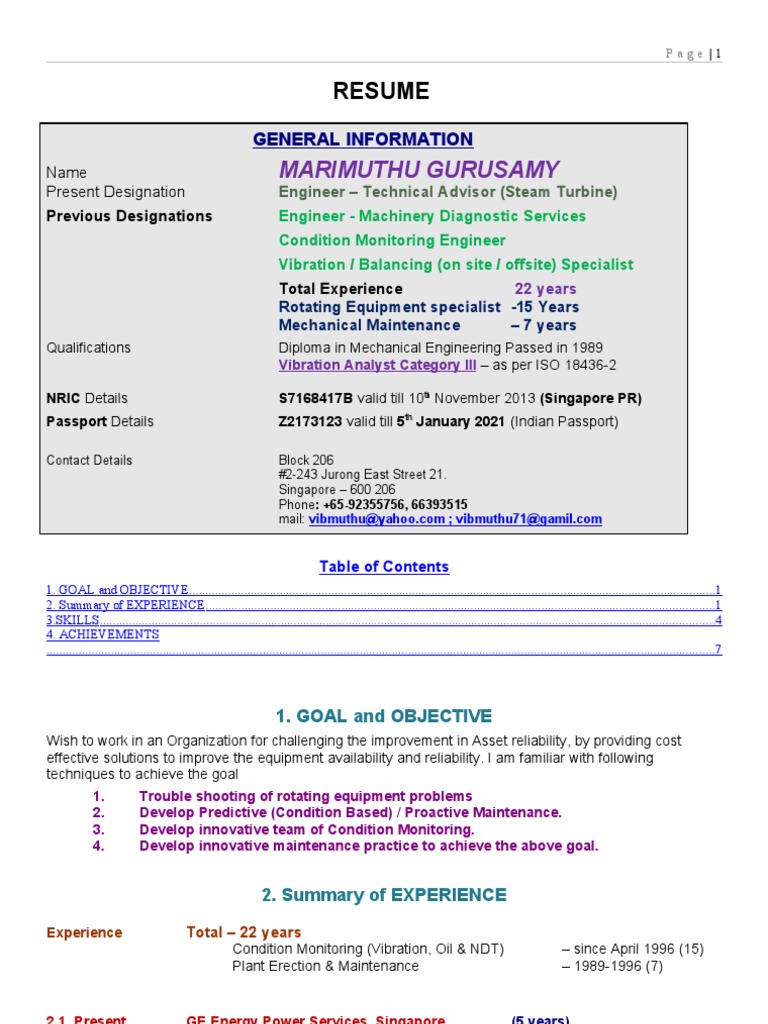 Engineer Resume: Steam Turbine Expert | PDF | Gas Turbine | Gas Compressor