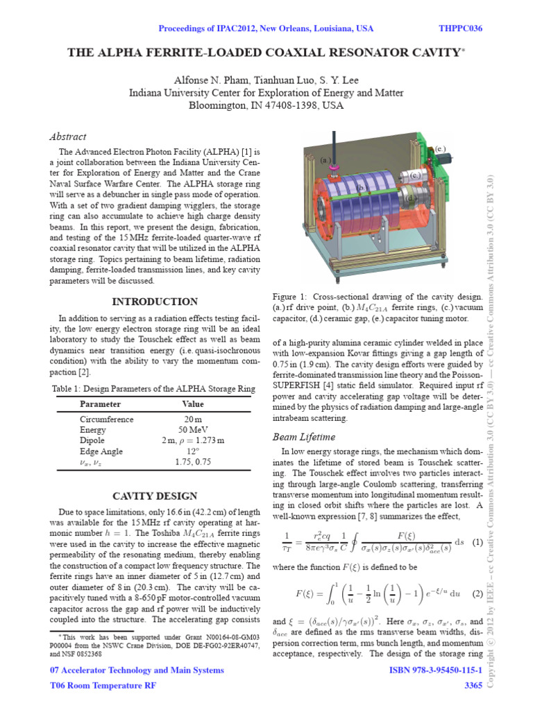 The Alpha Ferrite-Loaded Coaxial Resonator Cavity | PDF | Physical ...