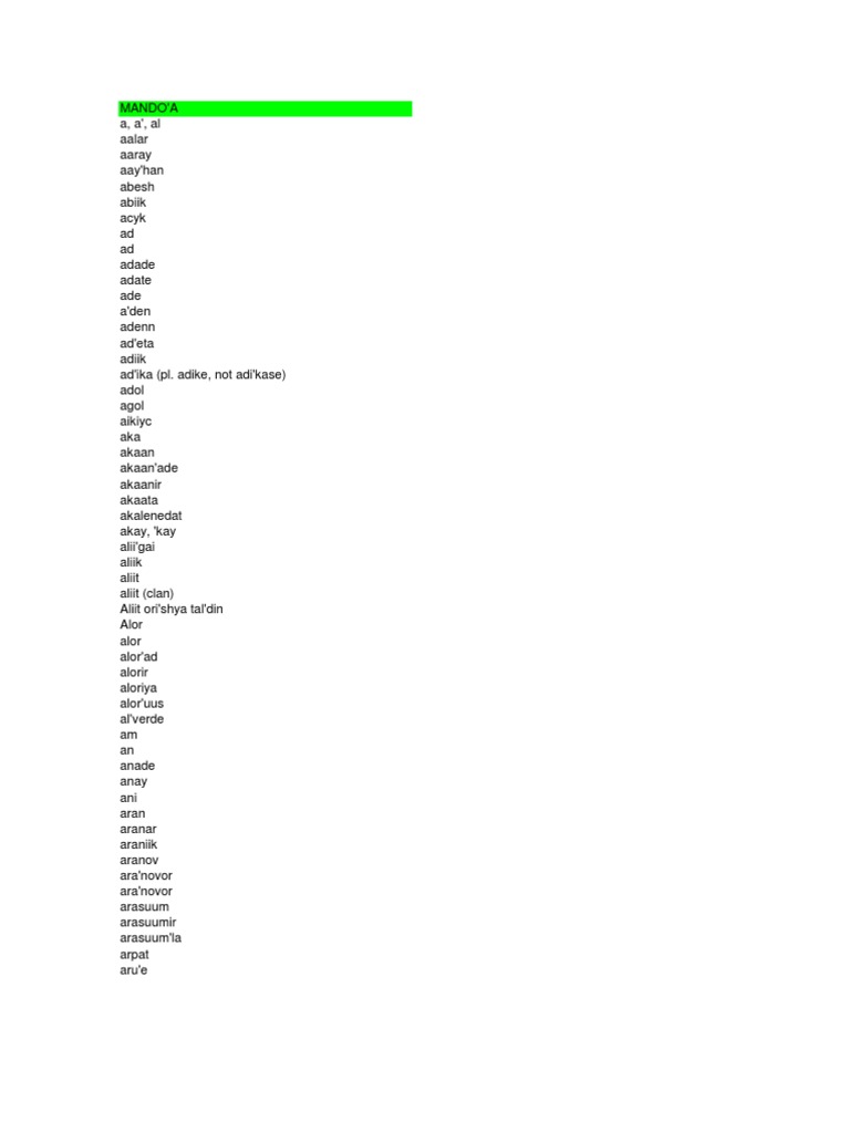 Mando'a Language | PDF