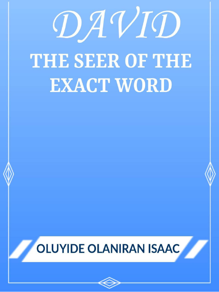 David The Seer of The Exact Word | PDF | Jeremiah | Jesus
