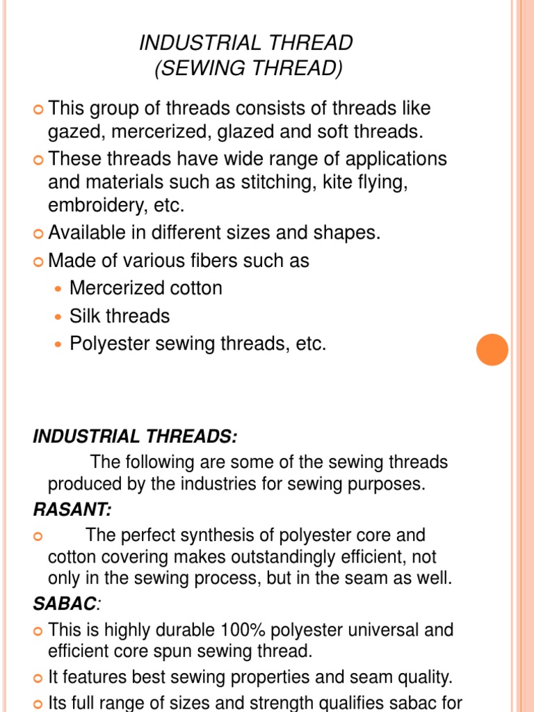 Industrial Thread (Sewing Thread) | PDF | Yarn | Polyester
