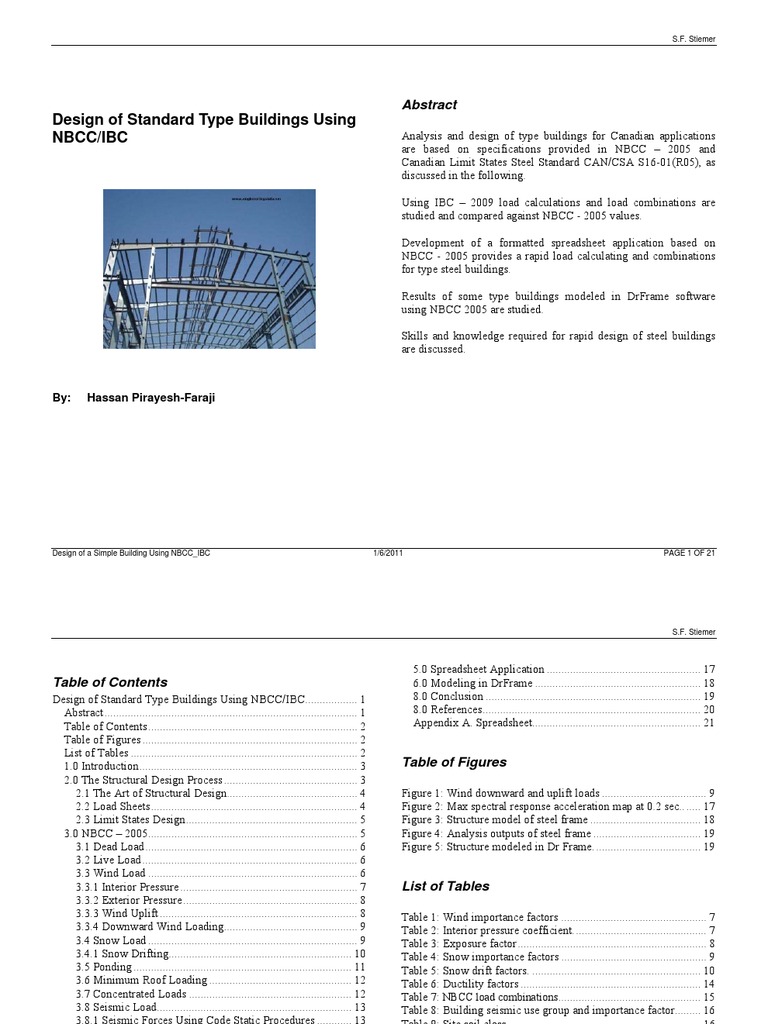 Design of A Simple Building Using NBCC - IBC | PDF | Structural Load ...