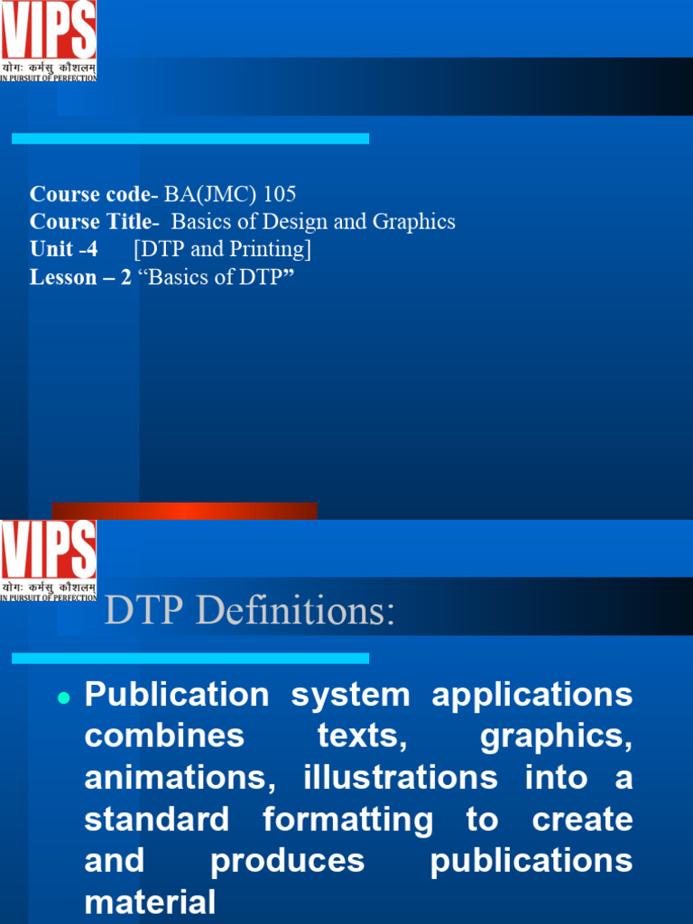 Lesson 2 Basics of DTP | PDF | Graphics | Communication Design