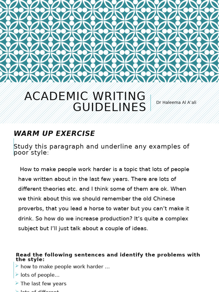 Academic Writing Guidelines - Tagged | PDF | Subject (Grammar ...