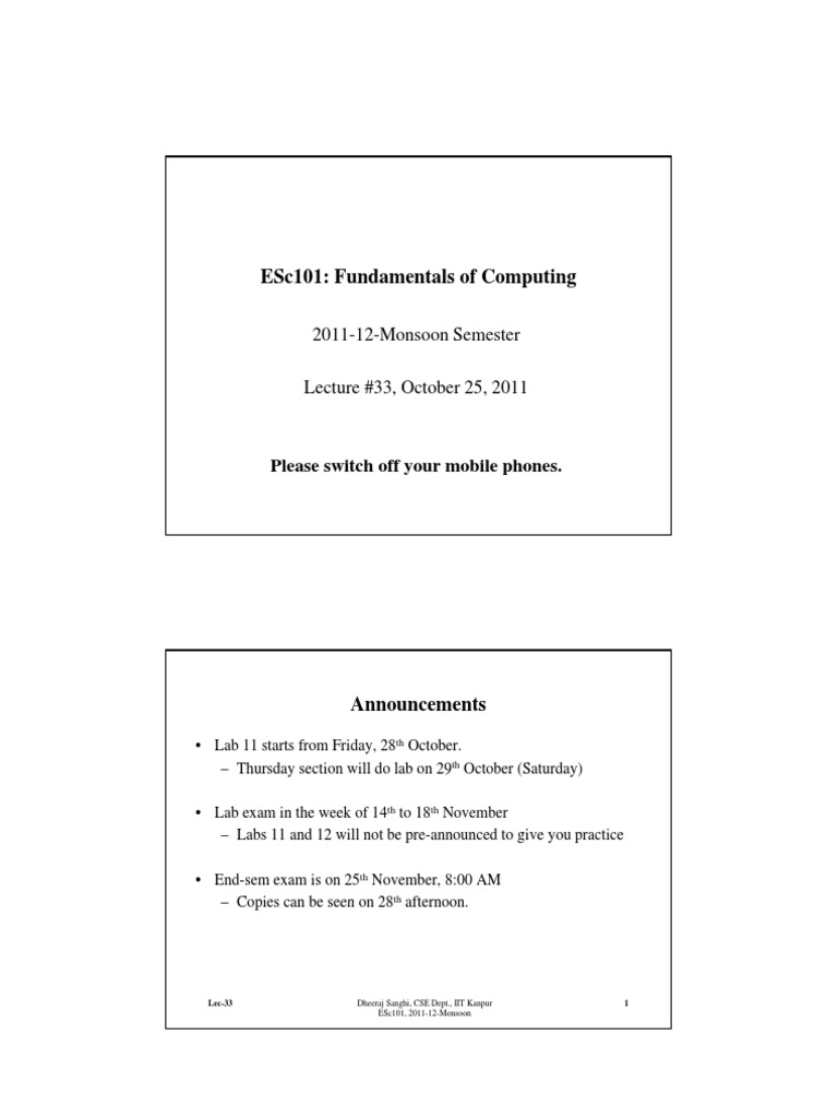 Esc101: Fundamentals of Computing Esc101: Fundamentals of Computing ...
