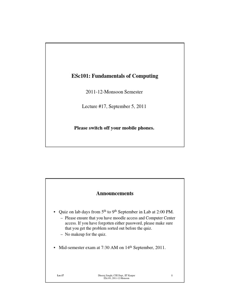 Esc101: Fundamentals of Computing Esc101: Fundamentals of Computing | PDF | Recursion | Matrix ...