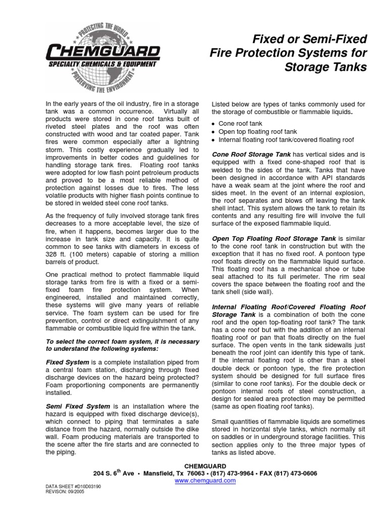 Fixed or Semi Fixed Fire Protection System | PDF | Foam | Flammability