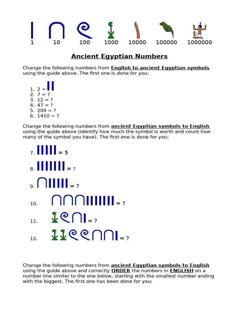 Ancient Egyptian Numbers - BA | PDF