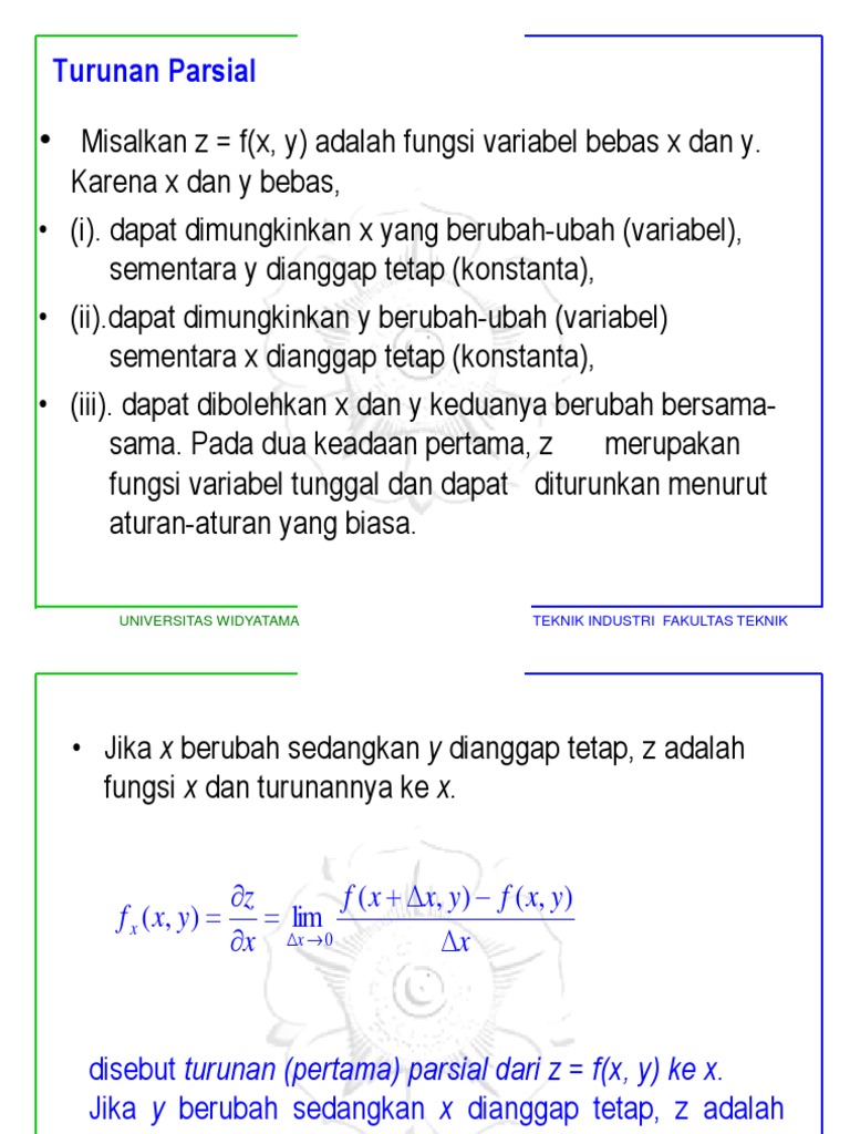 Kalkulus - Turunan Parsial | PDF