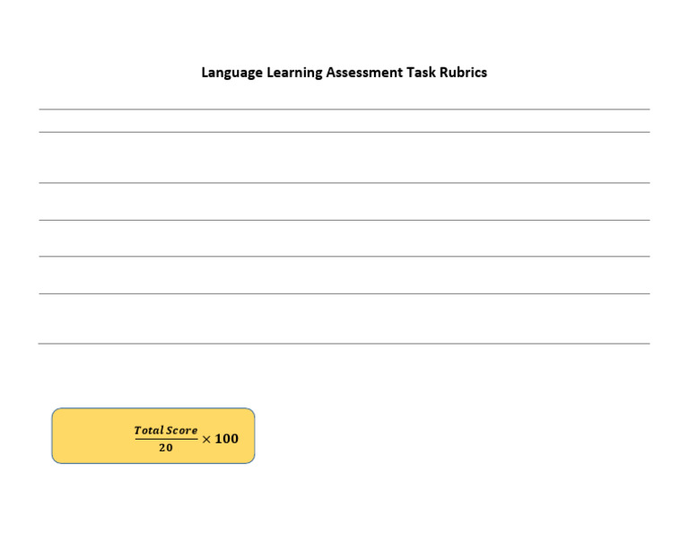 Rubric Language Learning Assessment | PDF