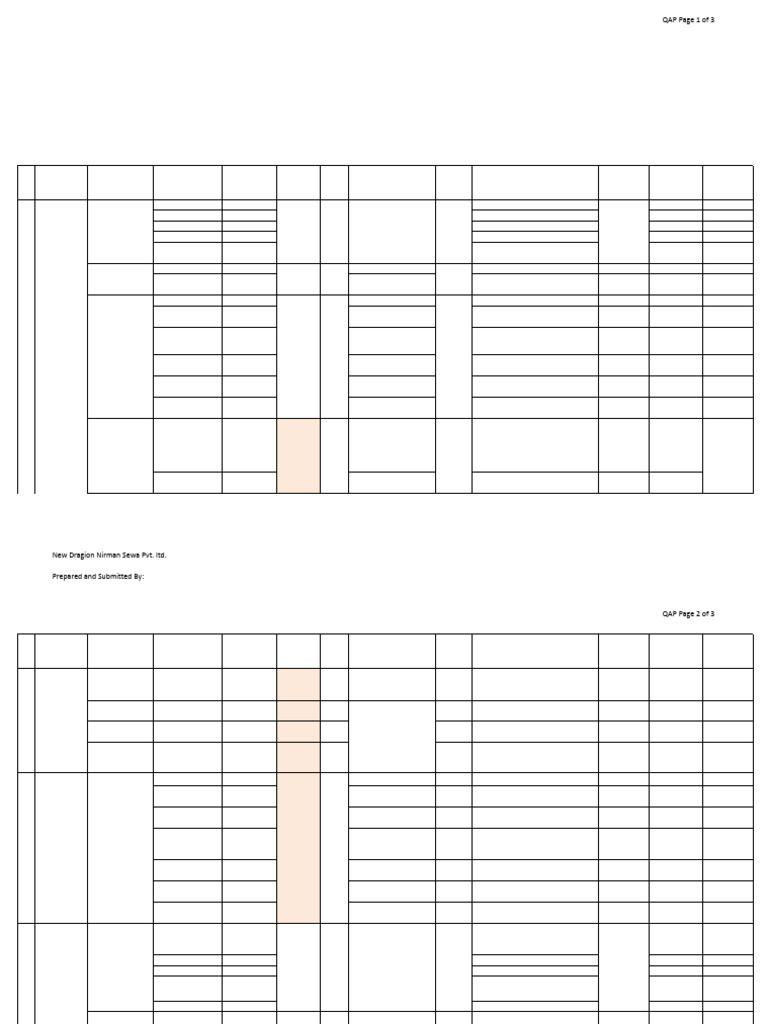 QAP-Test Schedule Testing Program Chart of Building | PDF | Mortar ...