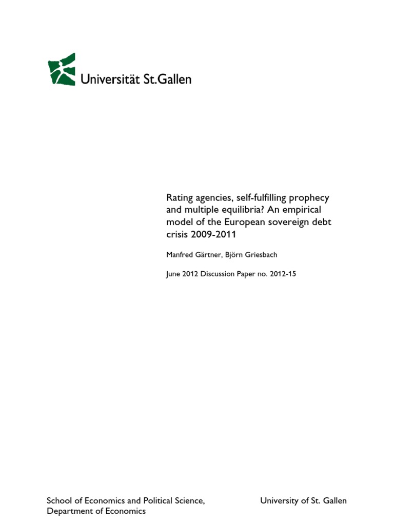 Manfred Gartner Et Bjorn Griesbach 2012 - Rating Agencies, Self ...