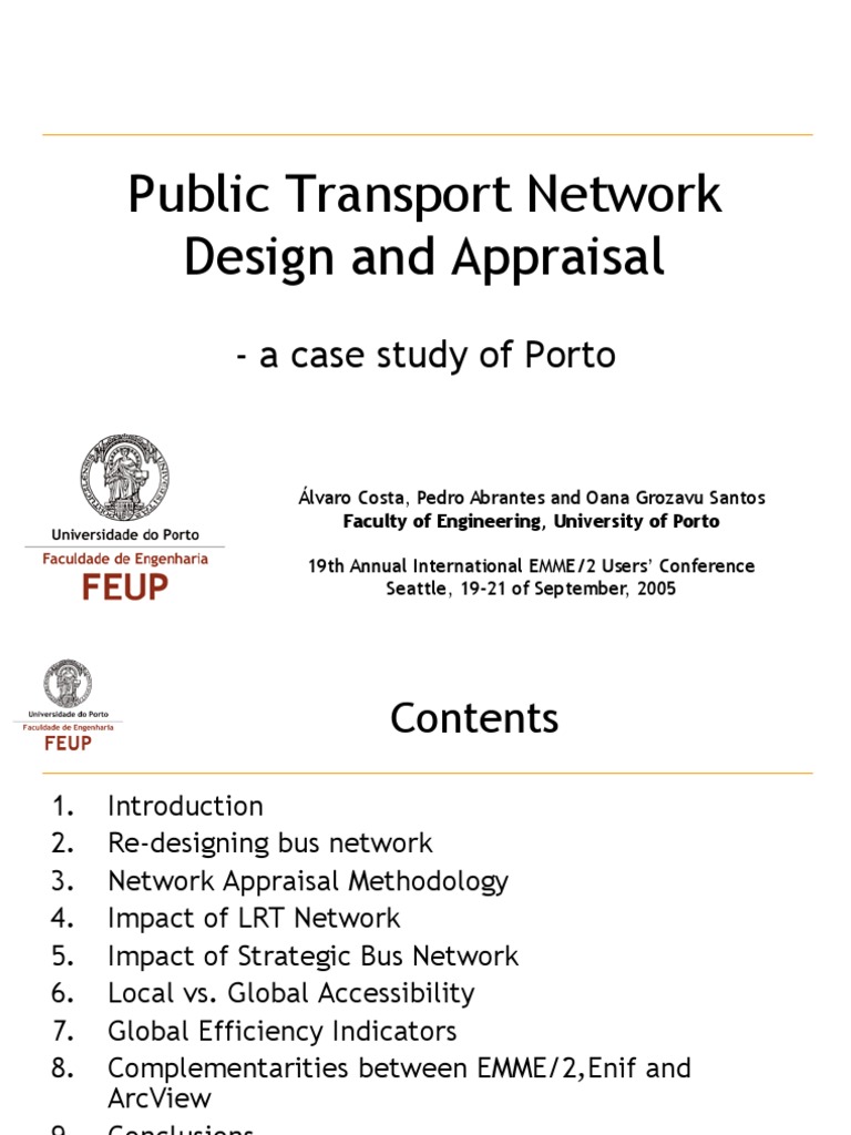 Public Transport Network Design and Appraisal: - A Case Study of Porto | PDF | Rapid Transit ...