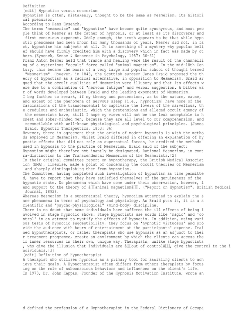 History of Hypnosis | PDF | Hypnotherapy | Hypnosis