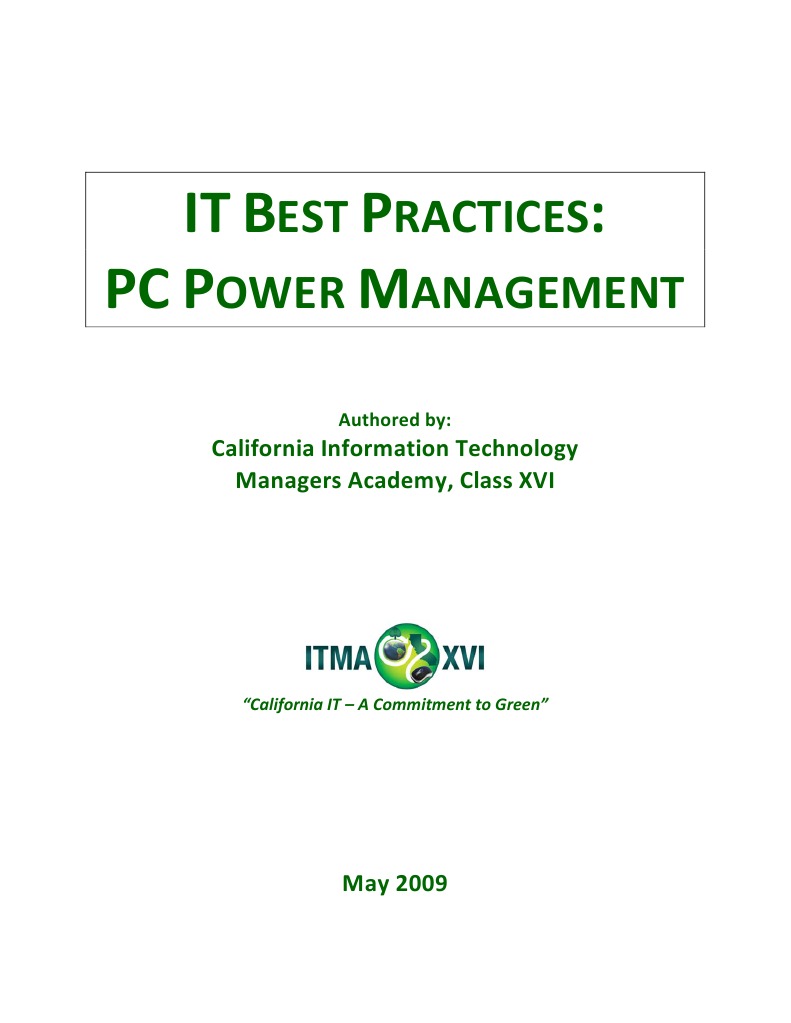 IT Best Practices PC Power Management | PDF | Personal Computers ...