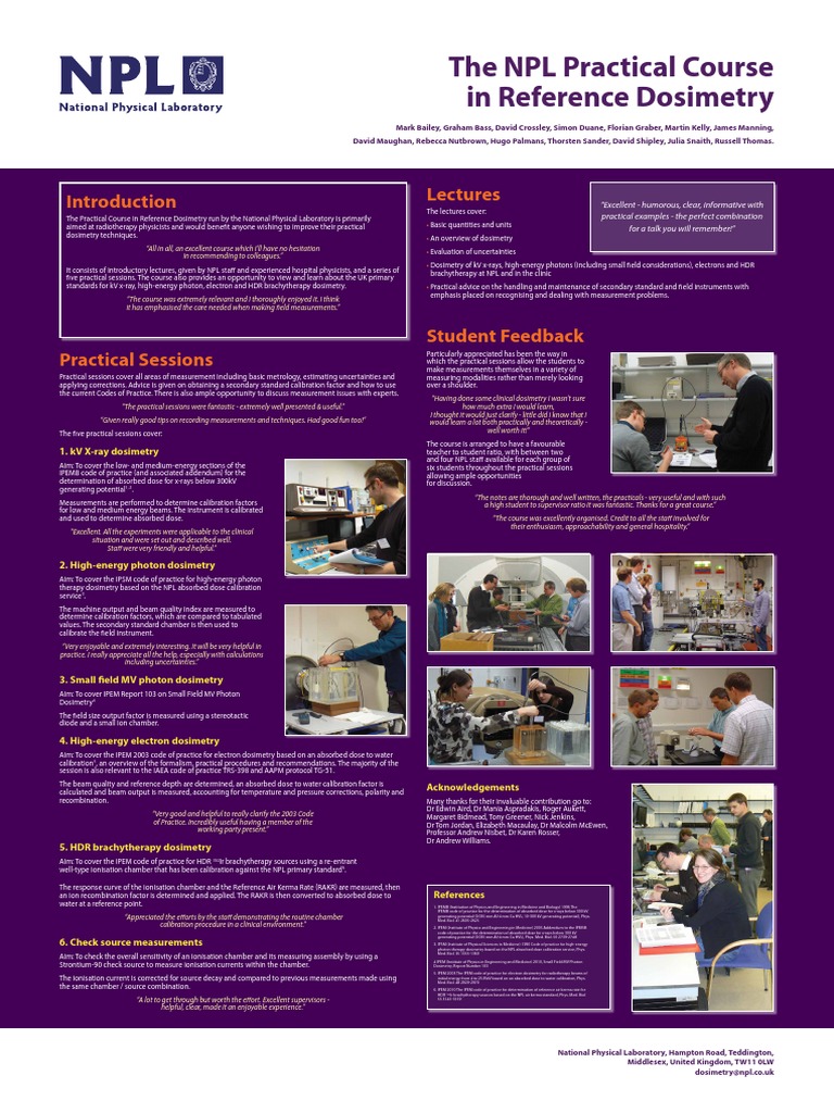 The NPL Practical Course in Reference Dosimetry | PDF | Dosimetry ...