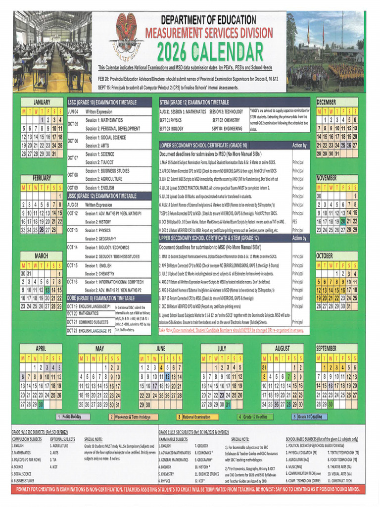 2026 MSD Calendar | PDF