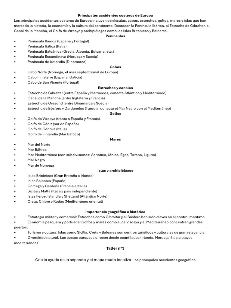 Accidentes Costeros y Regiones de Europa | PDF | Europa | Escandinavia