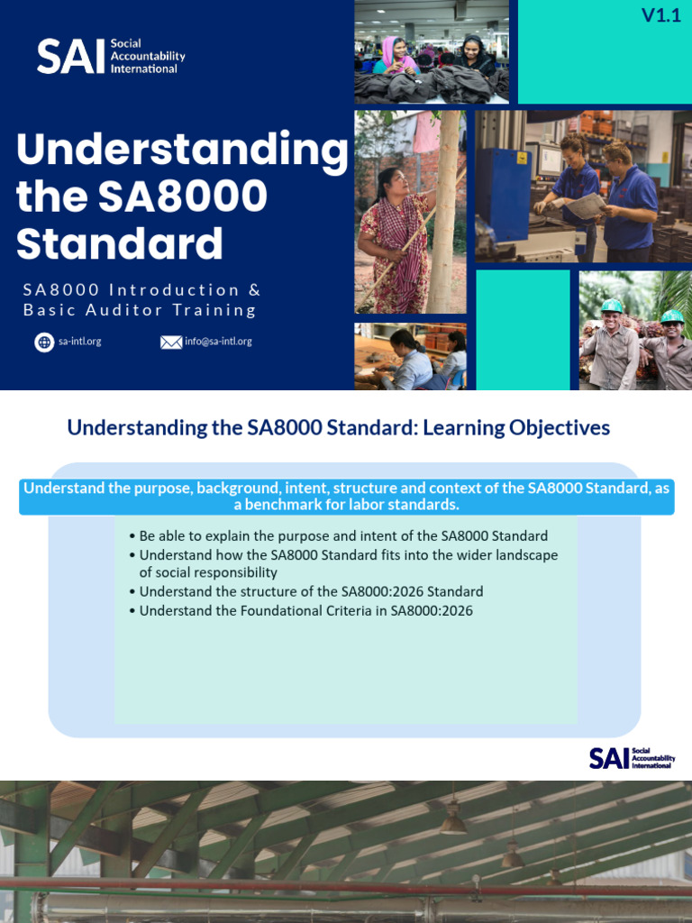 Understanding The SA8000 Standard (V1.1 - EnG) | PDF | Governance ...
