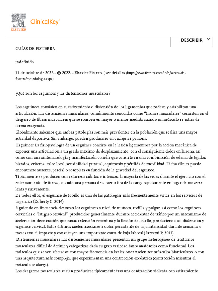 Esguinces y Distensiones Musculares - ClinicalKey | PDF | Rodilla | Tobillo