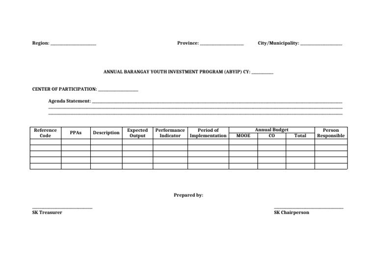 ABYIP Template | PDF