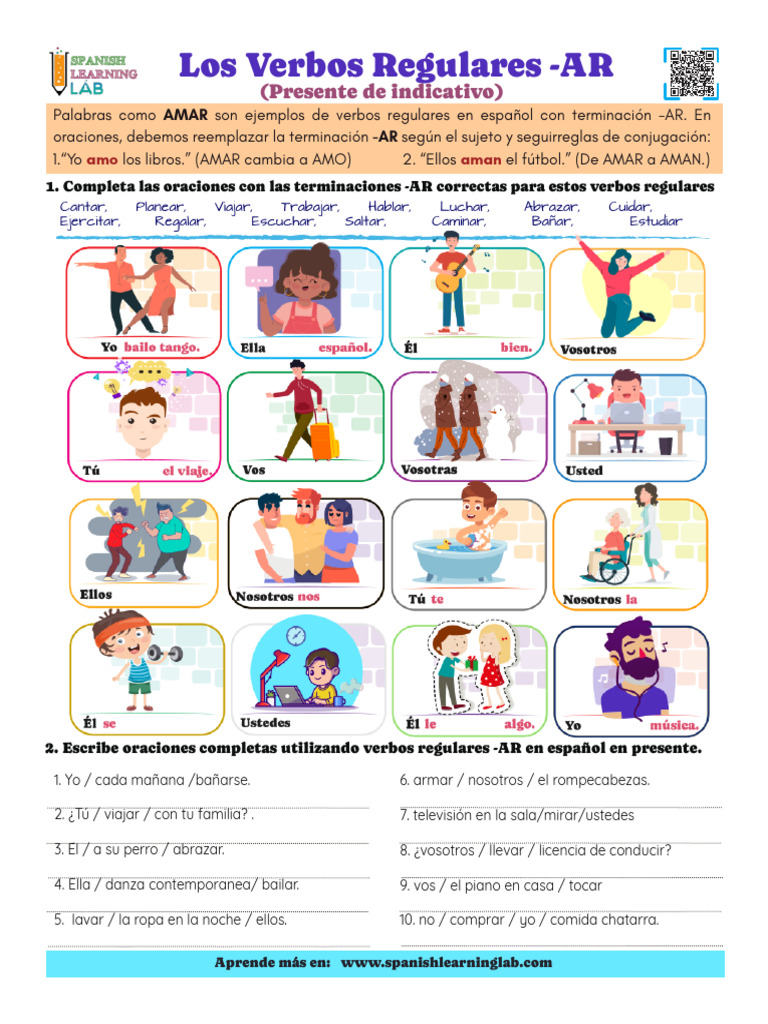 Los Verbos Regulares AR en Presente PDF | PDF