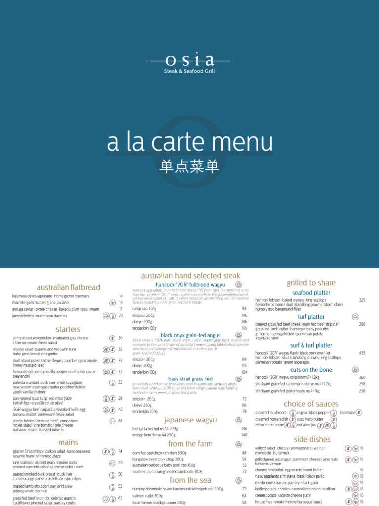 Osia - Ala Carte | PDF