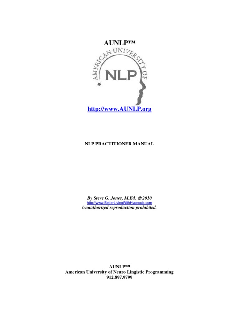 Aunlp™: NLP Practitioner Manual | PDF | Neuro Linguistic Programming ...