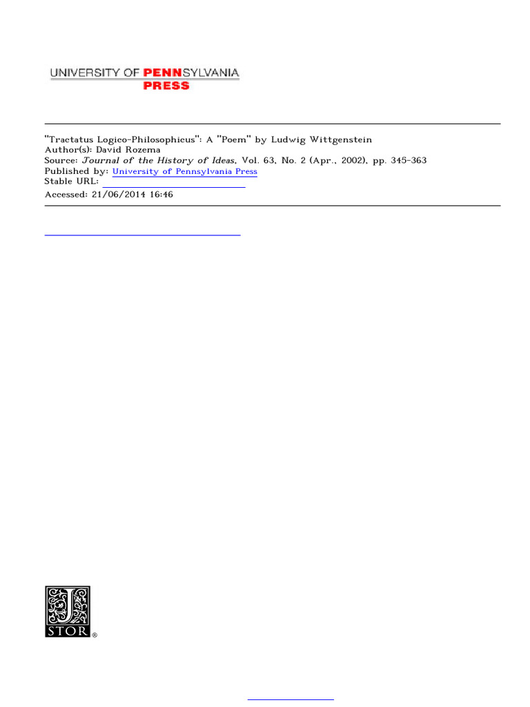 A Poem by Ludwig Wittgenstein | PDF | Argument | Ludwig Wittgenstein