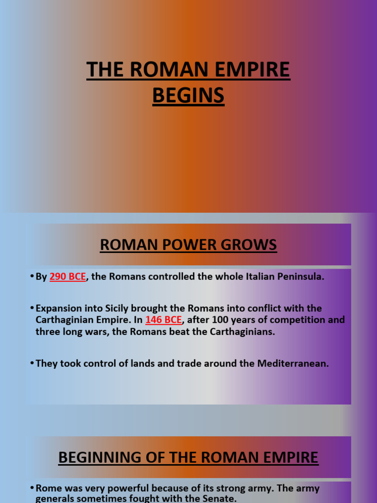 The Roman Empire Begins | PDF